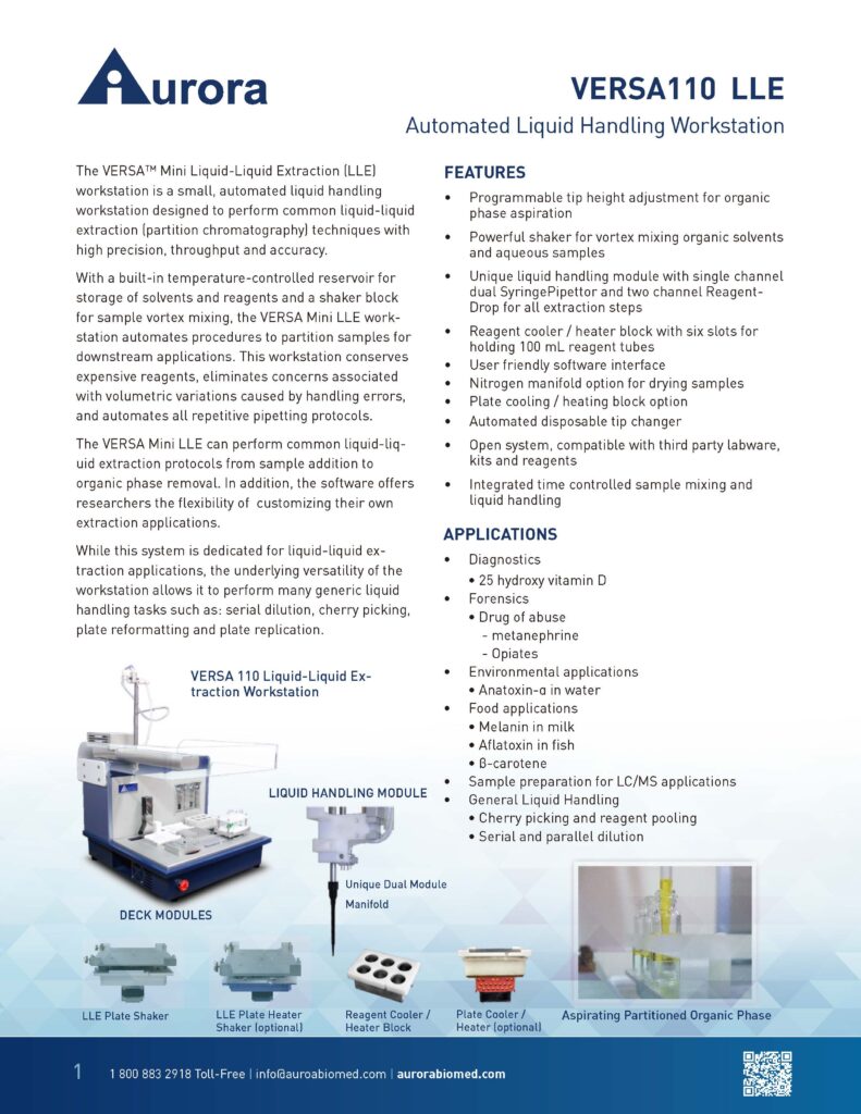 VERSA110 LLE Brochure