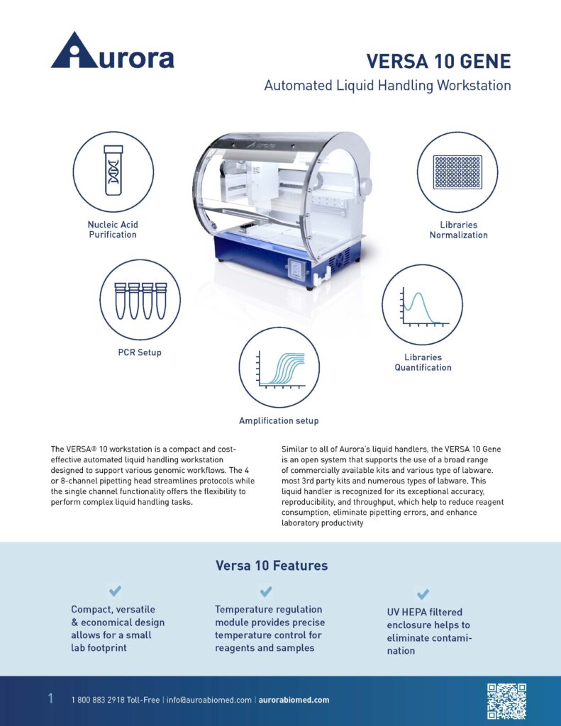VERSA 10 GENE Brochure - Aurora Biomed